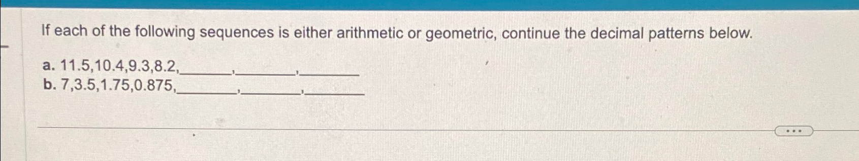 Solved If each of the following sequences is either | Chegg.com