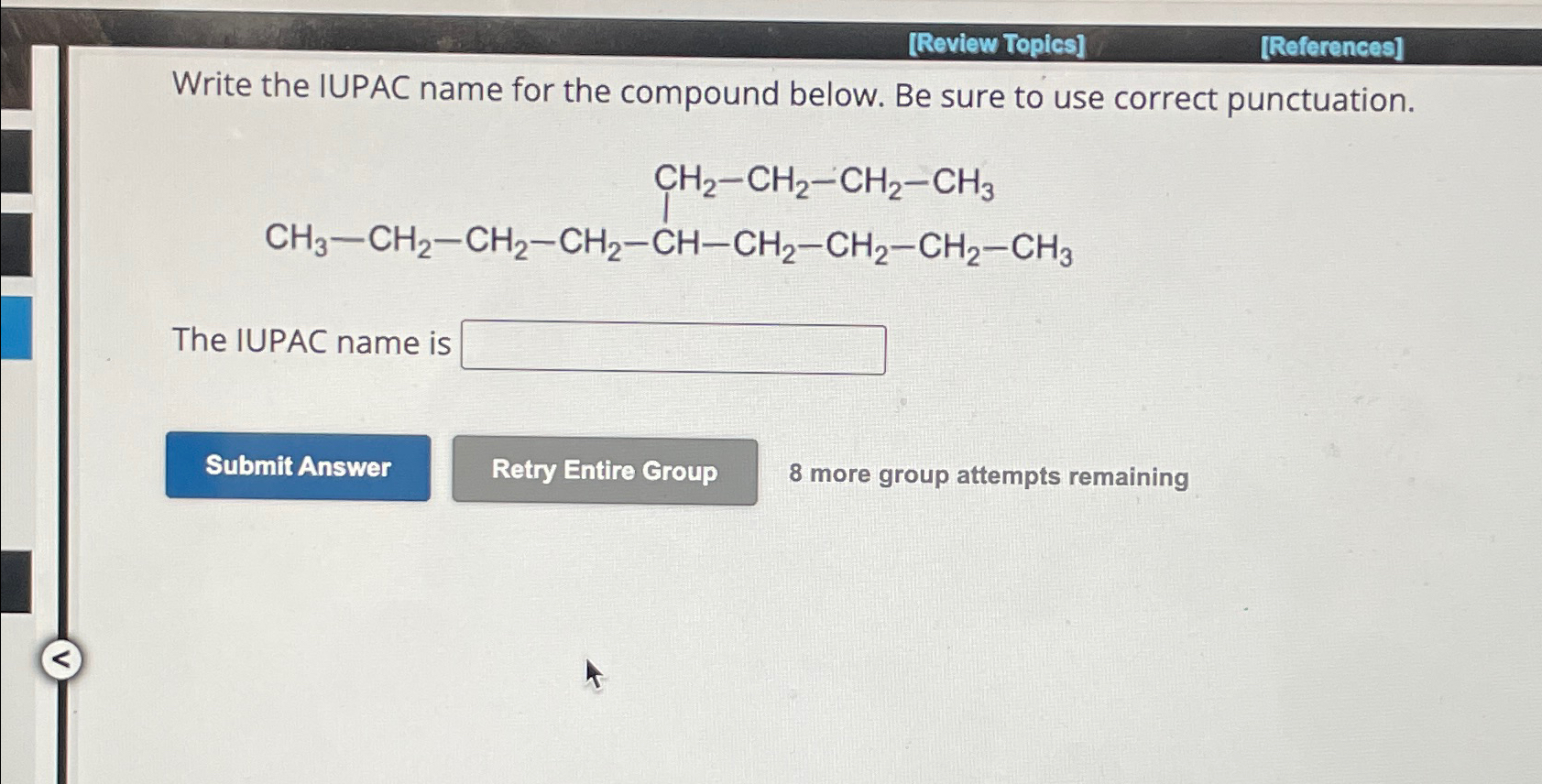 Solved [Review Topics][References]Write the IUPAC name for | Chegg.com