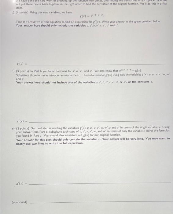 Solved roblem 1: Guided Derivative Calculation (38 points) | Chegg.com