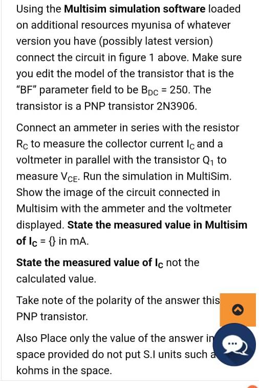 Solved Using the Multisim simulation software loaded on | Chegg.com