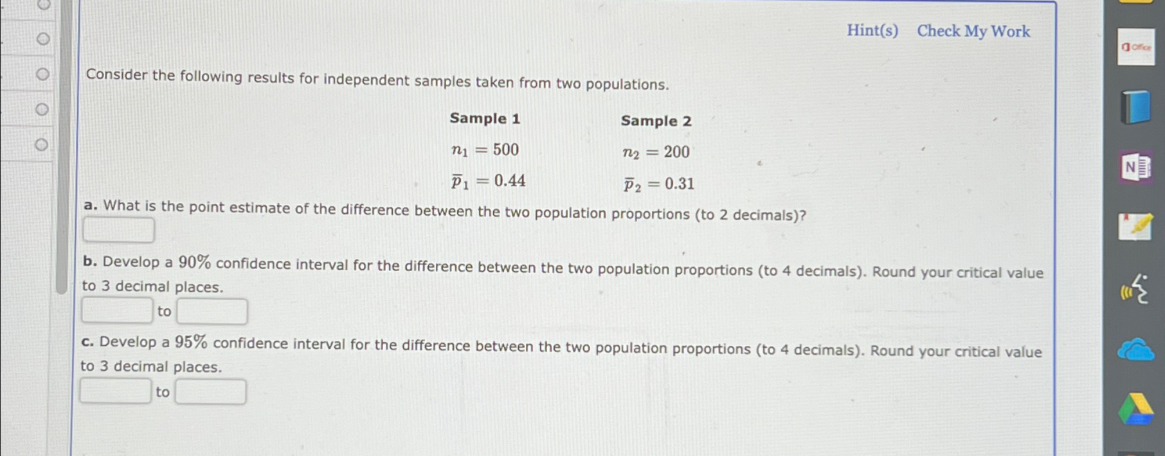 Solved Hint(s) ﻿Check My WorkConsider the following results | Chegg.com