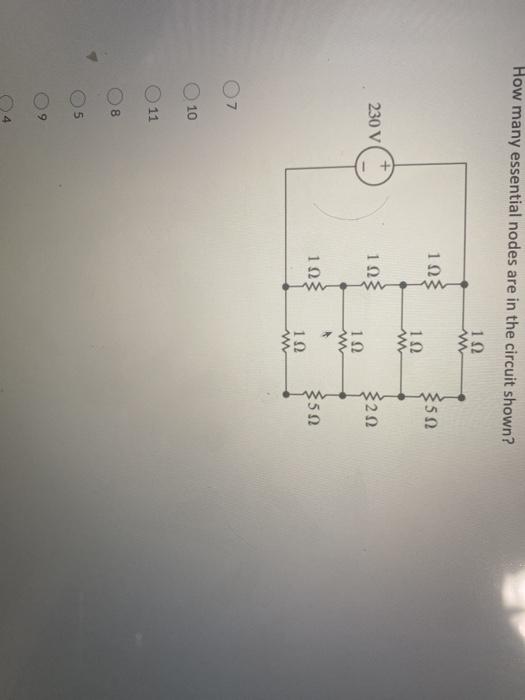 Solved How many essential nodes are in the circuit shown? 1Ω | Chegg.com