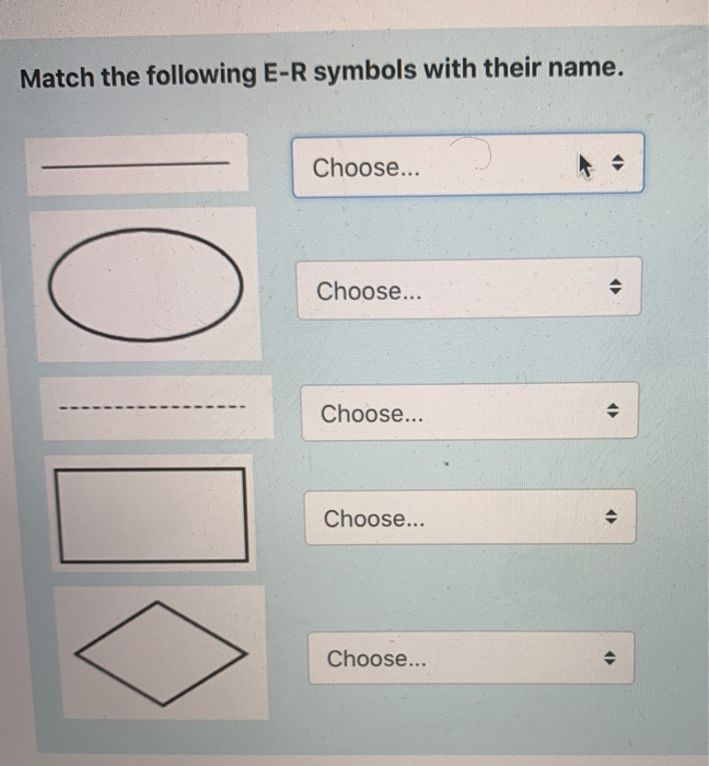 Solved Match the following E-R symbols with their name. | Chegg.com