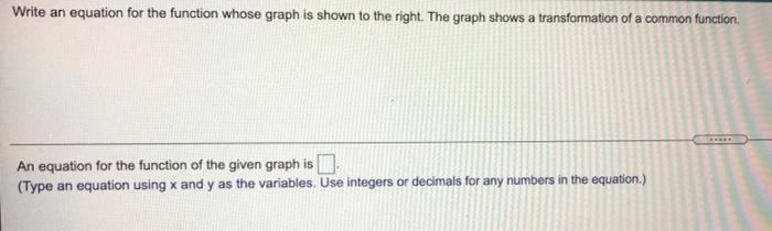 Solved Write an equation for the function whose graph is | Chegg.com