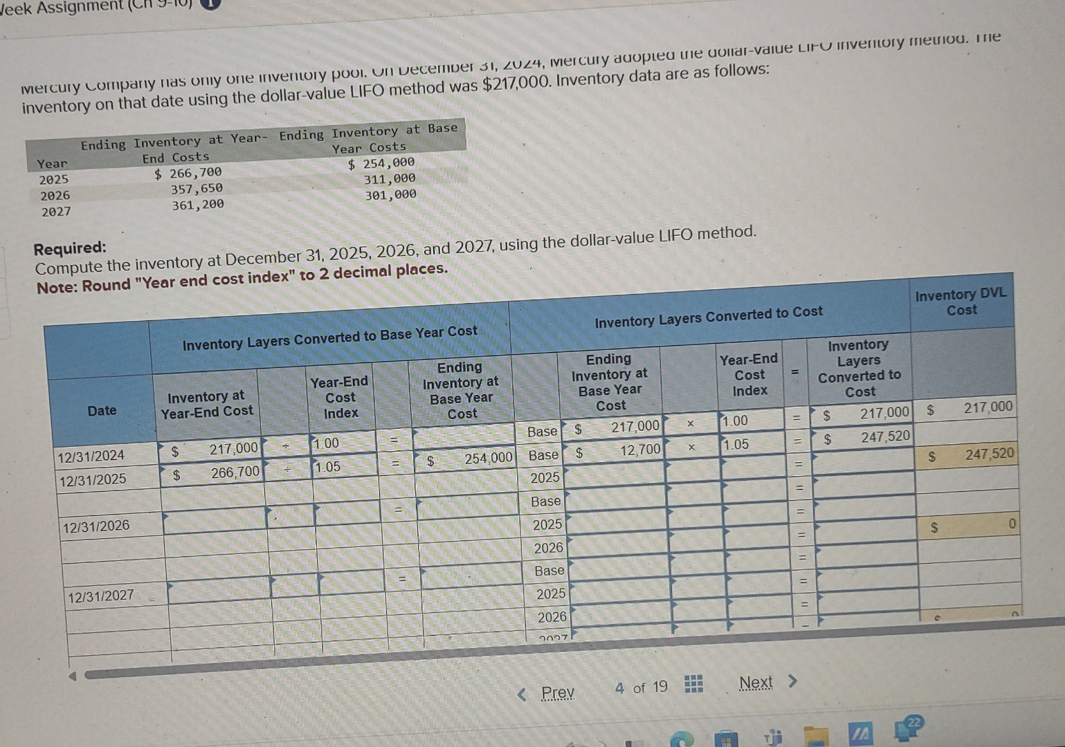 Solved leek Assignment inventory on that date using the | Chegg.com