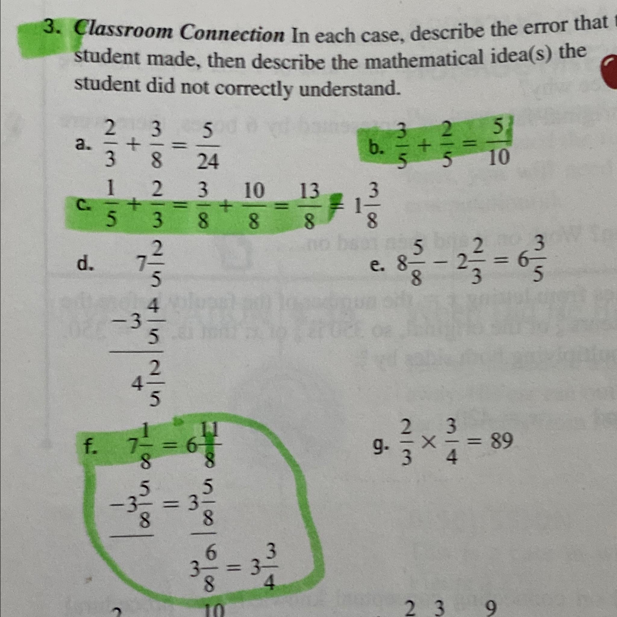 Solved Classroom Connection In each case, describe the error | Chegg.com