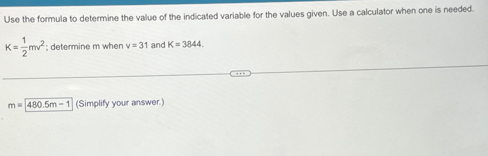 Solved Use the formula to determine the value of the | Chegg.com