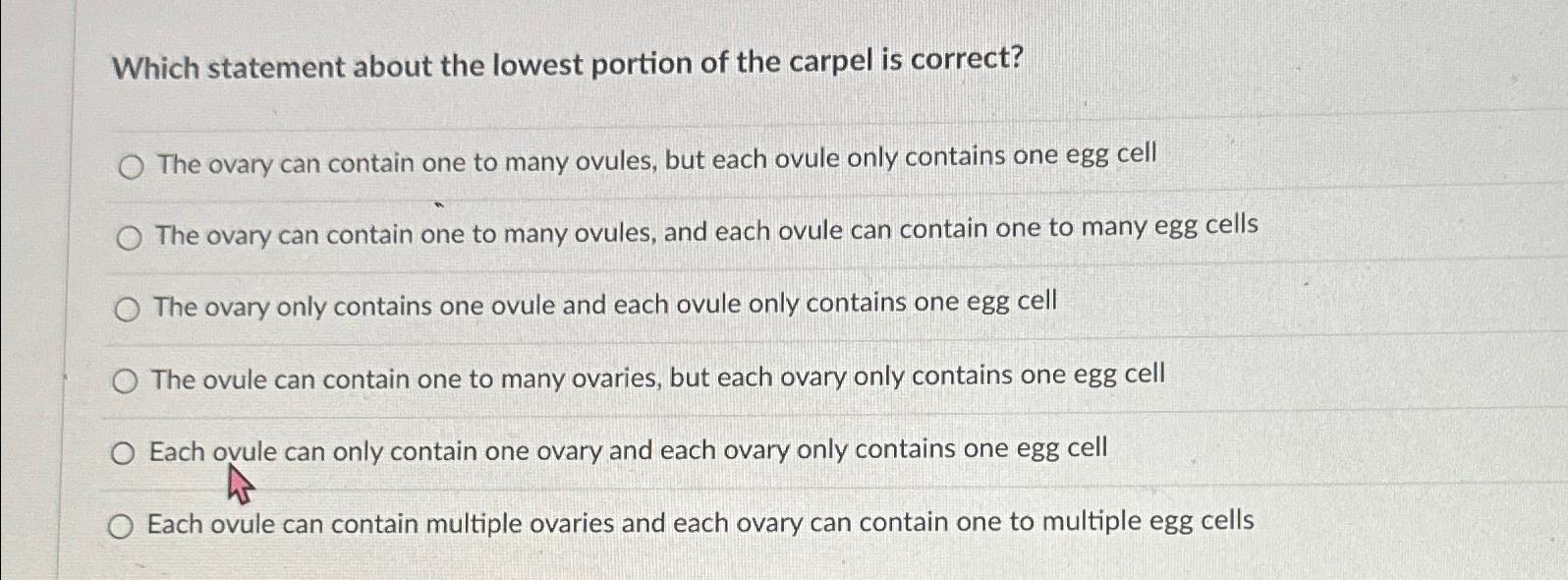 Solved Which Statement About The Lowest Portion Of The 