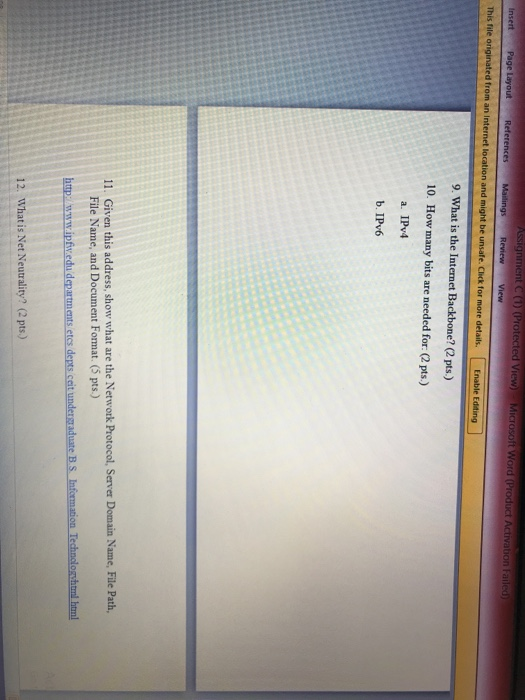 Solved Assignment (1) (Protected View Microsoft Word | Chegg.com
