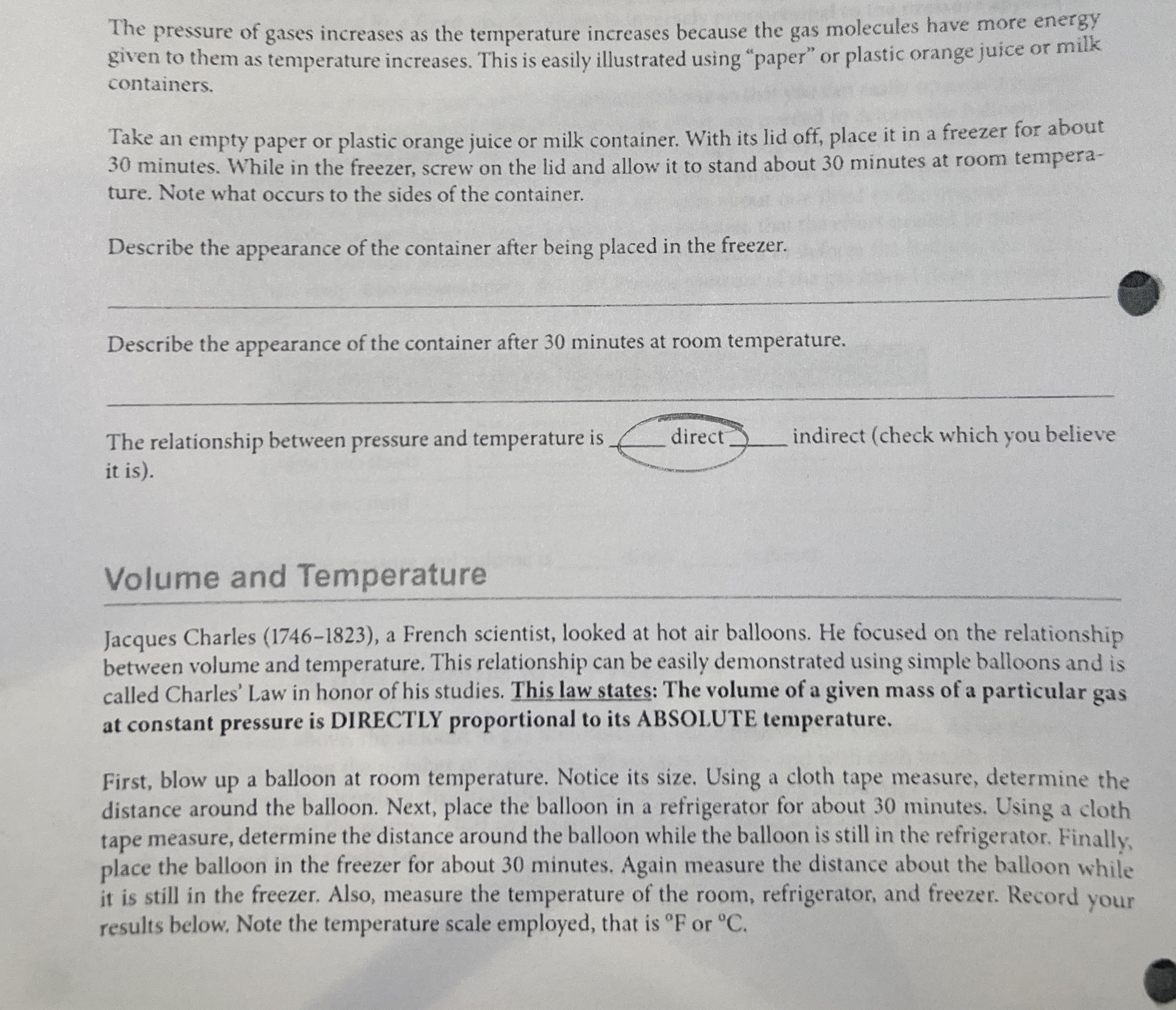 Solved The pressure of gases increases as the temperature | Chegg.com