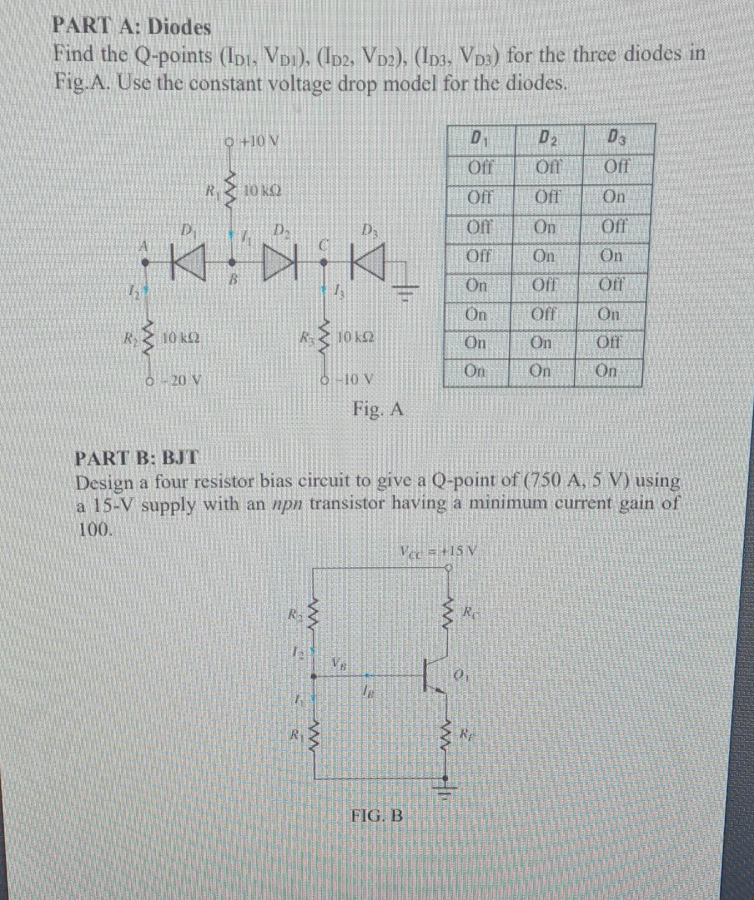 Solved PART A: Diodes Find the Q-points ( | Chegg.com