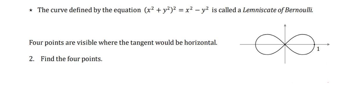 Solved The curve defined by the equation (x2+y2)2=x2-y2 ﻿is | Chegg.com