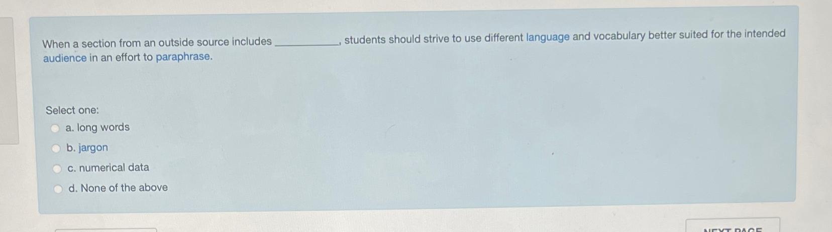 Solved When a section from an outside source includes | Chegg.com