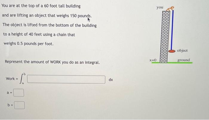 Solved Represent the amount of WORK you do as an | Chegg.com