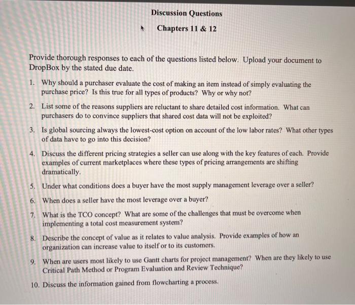 Solved Provide thorough responses to each of the questions | Chegg.com