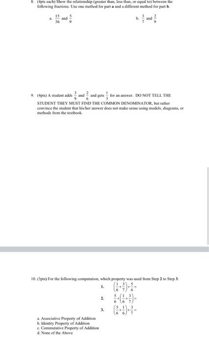 Solved 8. (4pts each) Show the relationship (greater than, | Chegg.com