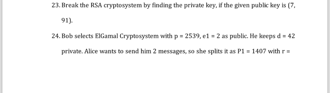 Solved Break the RSA cryptosystem by finding the private | Chegg.com
