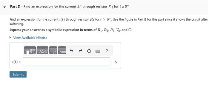 Solved Learning Goal: To analyze an RC circuit to determine | Chegg.com