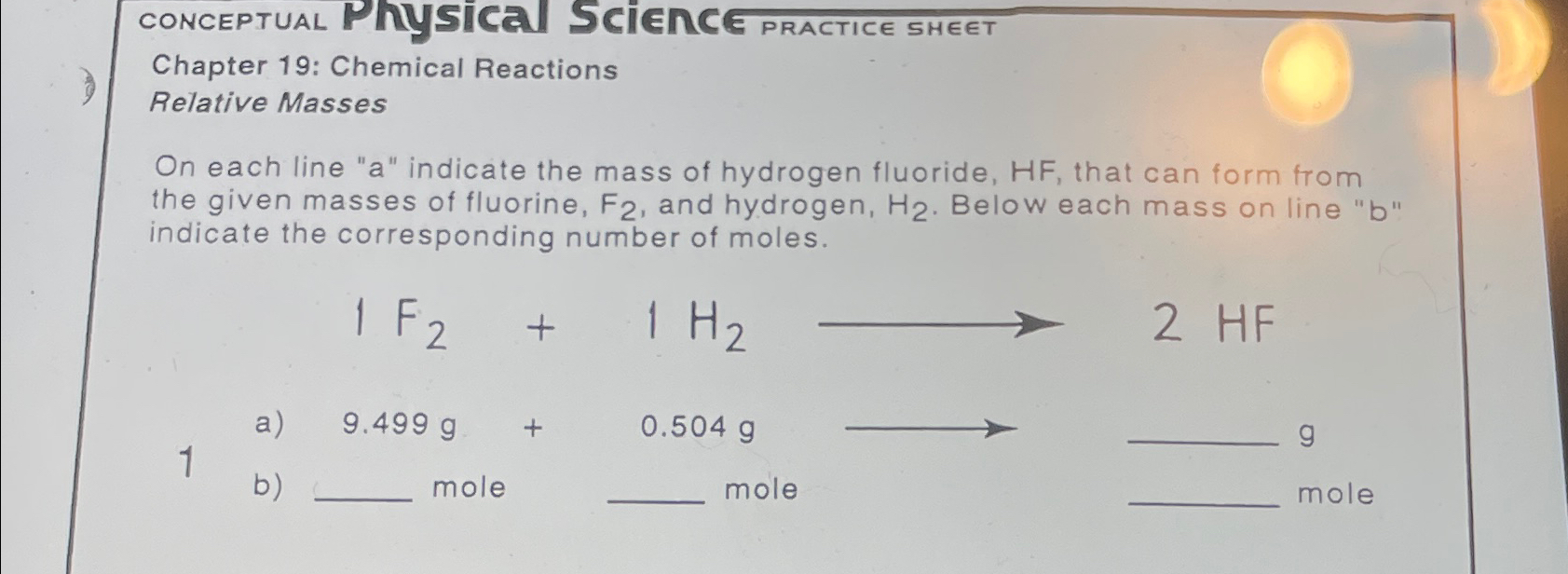 Solved COnCeptual Physical Science practice SHEetChapter 19: | Chegg.com