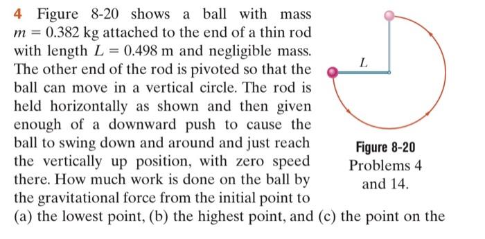 Solved 4 Figure 8−20 shows a ball with mass m=0.382 kg | Chegg.com