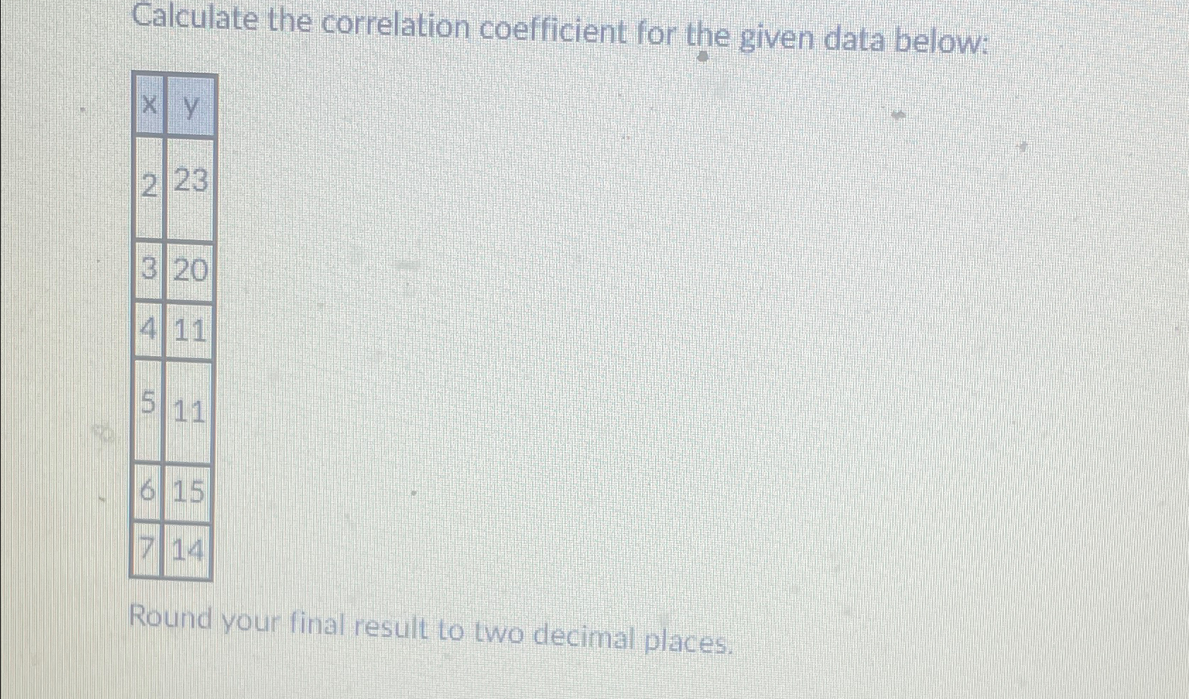 Solved Calculate the correlation coefficient for the given | Chegg.com