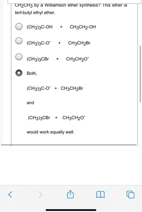 Solved What reactants are needed to synthesize (CH3)3C−O | Chegg.com