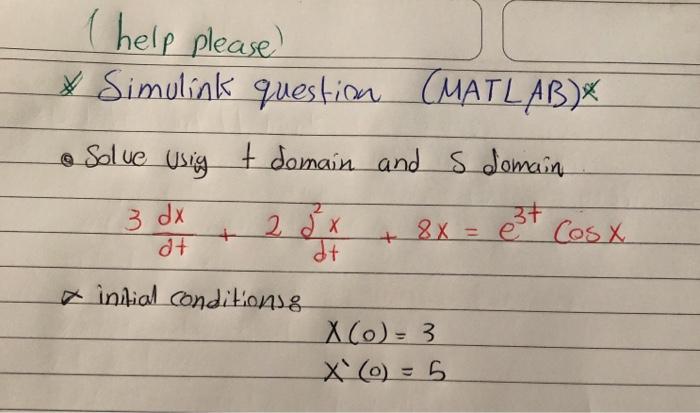 Solved use SIMULINK (matlab) show me the steps for arranging | Chegg.com