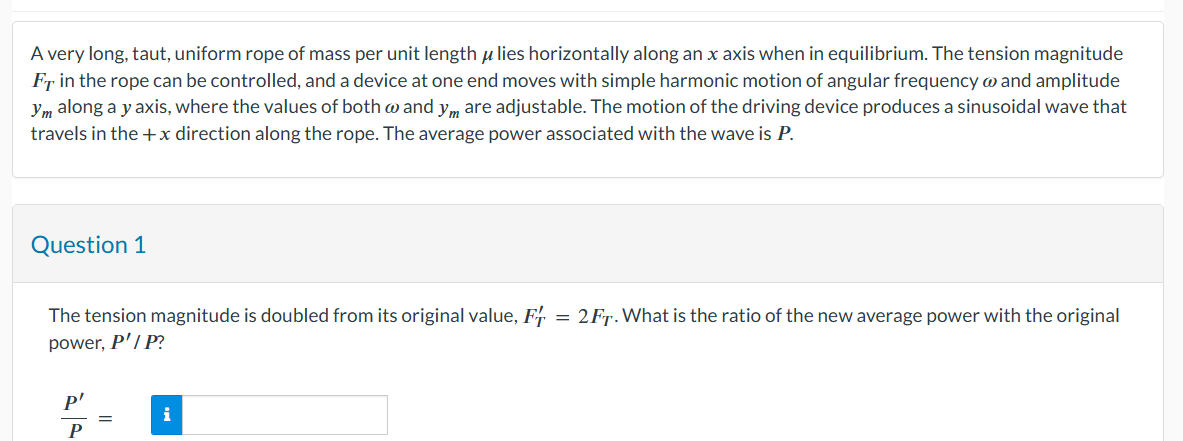 Solved A very long, taut, uniform rope of ﻿mass per unit | Chegg.com