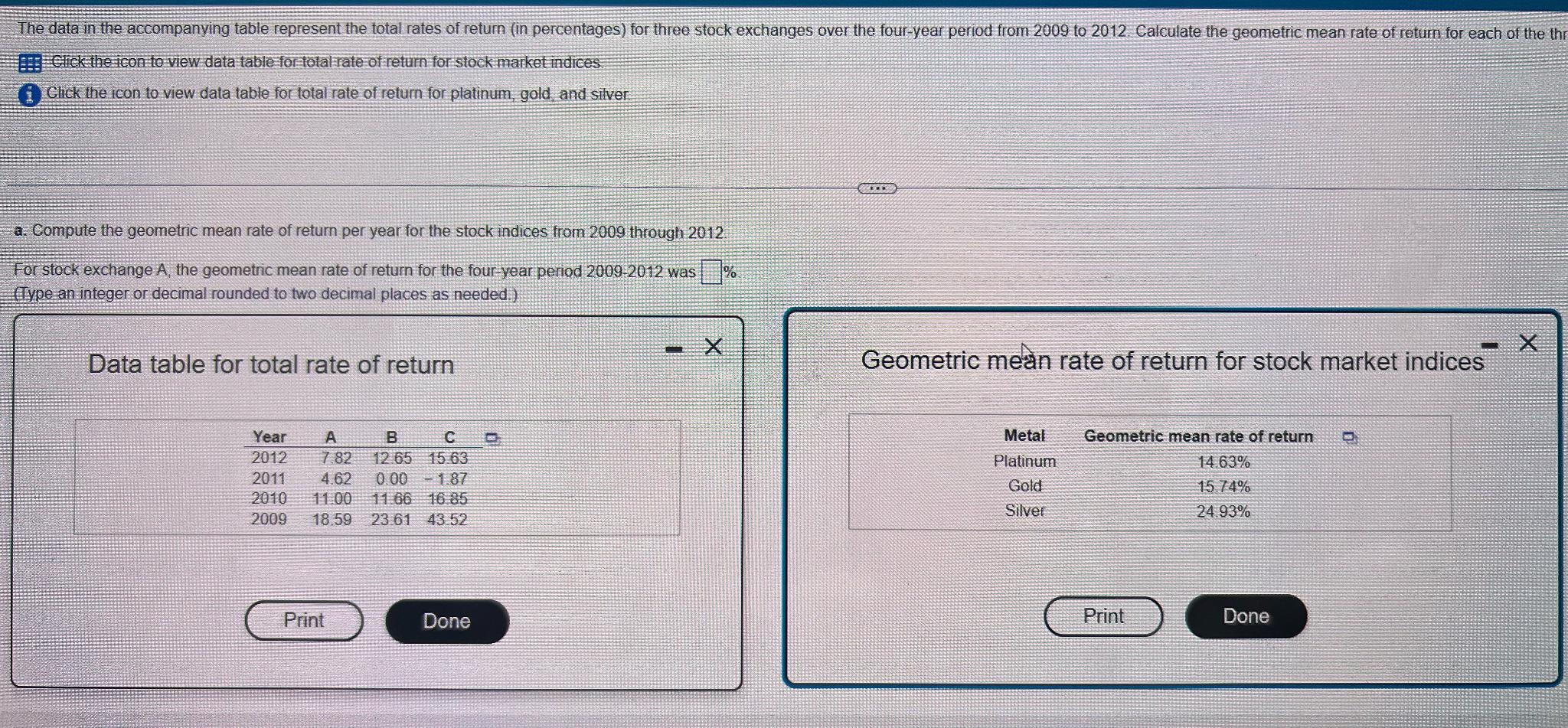 Solved Calculate stock exchange for A,B, ﻿and C. ﻿ a. | Chegg.com