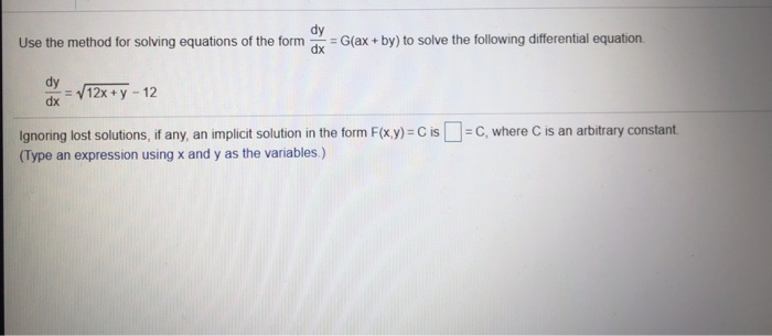 Solved Use the method for solving equations of the form | Chegg.com