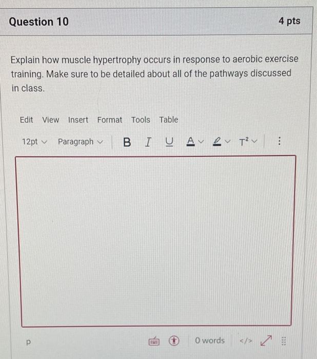 Solved Question 10 4 pts Explain how muscle hypertrophy | Chegg.com