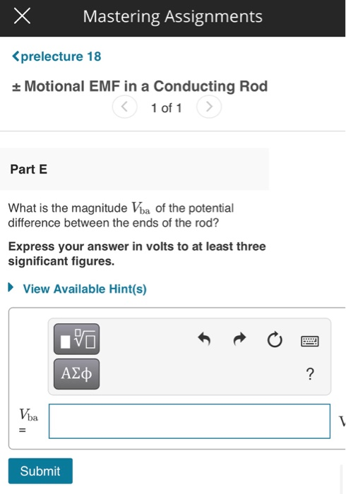 Solved Х Mastering Assignments Part E What is the magnitude | Chegg.com