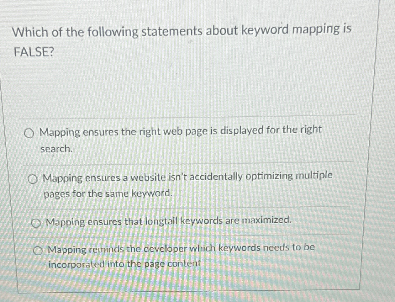 Solved Which of the following statements about keyword | Chegg.com