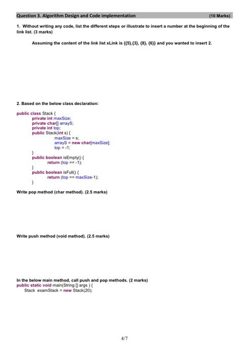 Solved Question 3. Algorithm Design and Code implementation | Chegg.com