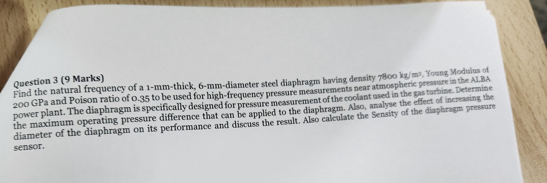 Solved Question 3 (9 ﻿Marks)Find the natural frequency of a | Chegg.com