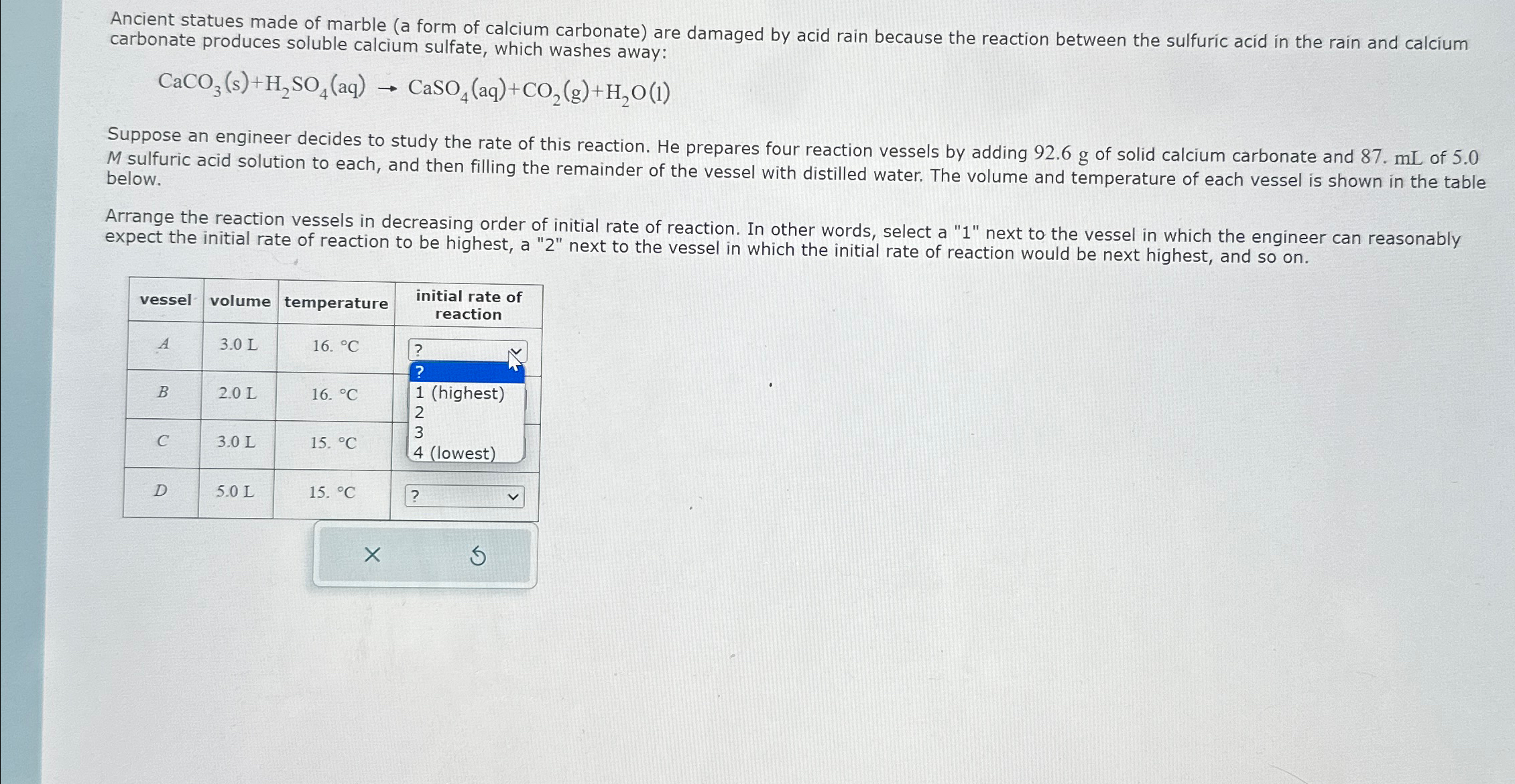 Solved Ancient statues made of marble (a form of calcium | Chegg.com