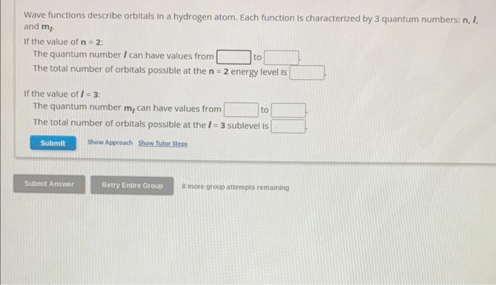 Solved Wave functions describe orbitals in a hydrogen atom. | Chegg.com