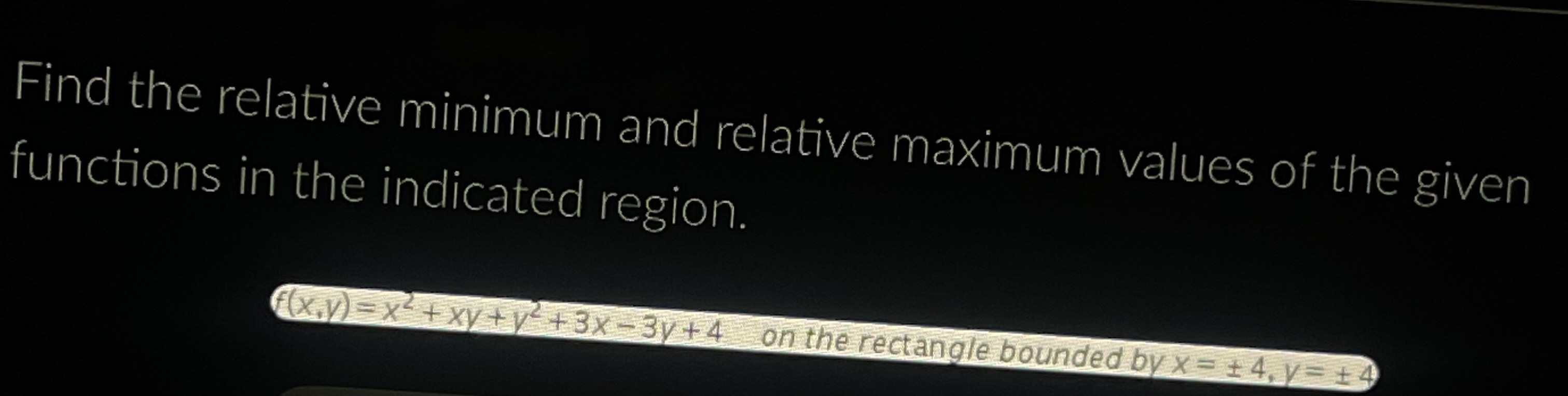 Solved Find The Relative Minimum And Relative Maximum Values 6554