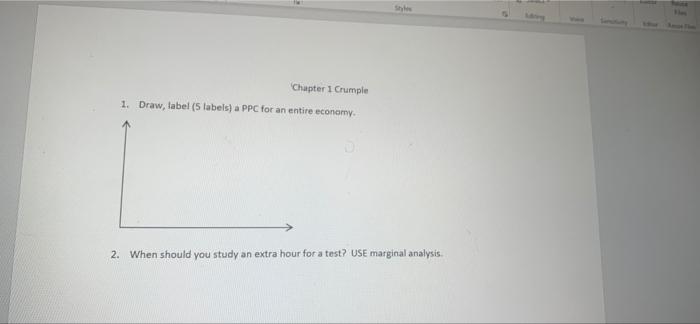 Solved Chapter 1 Crumple 1. Draw, label (5 labels) a PPC for | Chegg.com