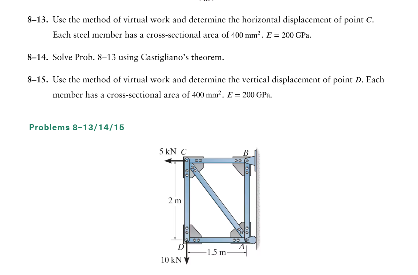 Solved 8-13. ﻿Use the method of ﻿virtual work and determine | Chegg.com