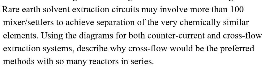 Solved Rare earth solvent extraction circuits may involve | Chegg.com