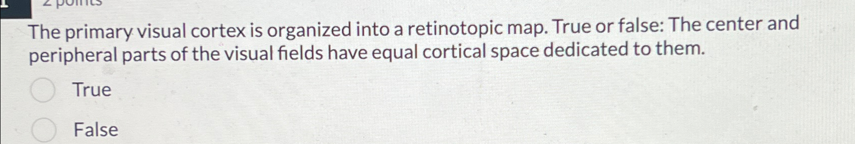 Solved The primary visual cortex is organized into a | Chegg.com