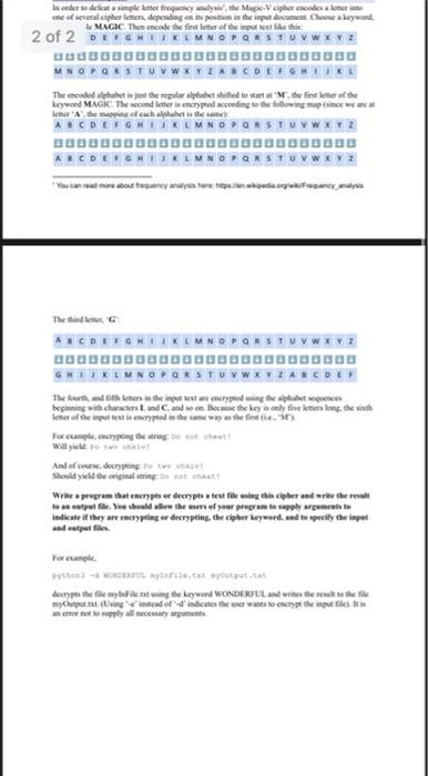 Solved Assignment: Encrypting and Decrypting Text Files Due | Chegg.com