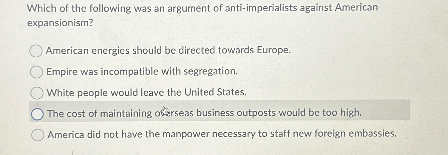 Solved Which of the following was an argument of | Chegg.com