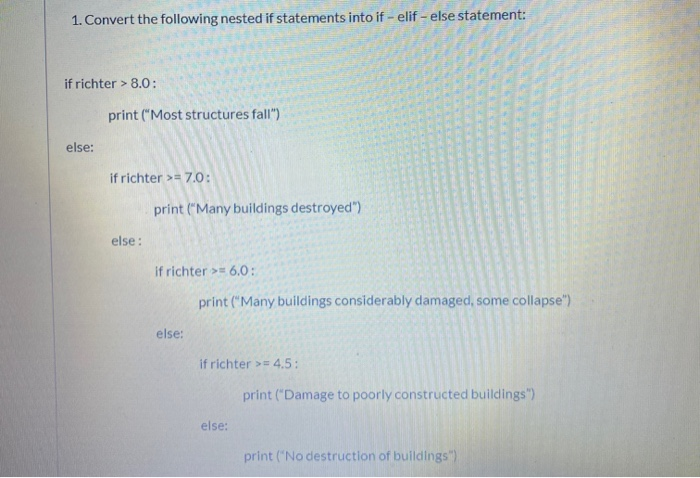 Solved 1. Convert the following nested if statements into | Chegg.com
