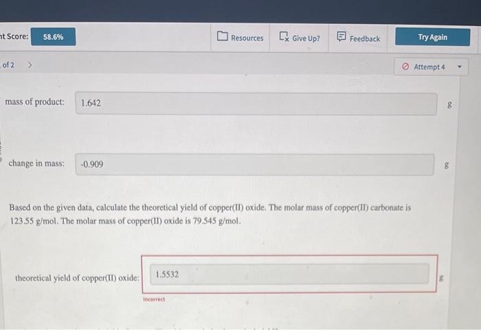 Solved Based on the given data, calculate the theoretical | Chegg.com