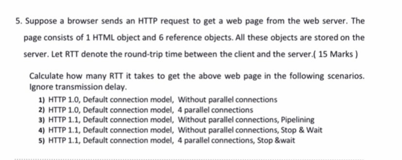 Solved 5. Suppose a browser sends an HTTP request to get a | Chegg.com