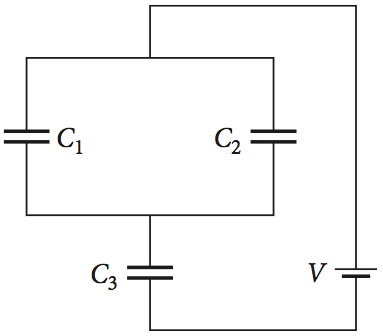 Solved Three capacitors with capacitances C1 = 7.1 \mu F, | Chegg.com