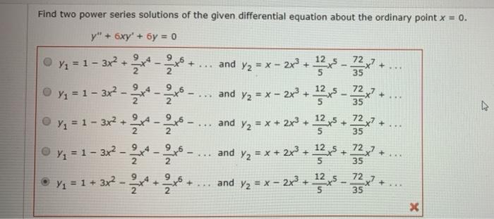 Solved Find two power series solutions of the given | Chegg.com