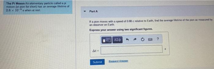 Solved The Pi Meson An elementary particle called api meson | Chegg.com